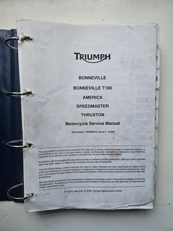 Triumph Bonneville America Speedmaster Thruxton Service Manual ...